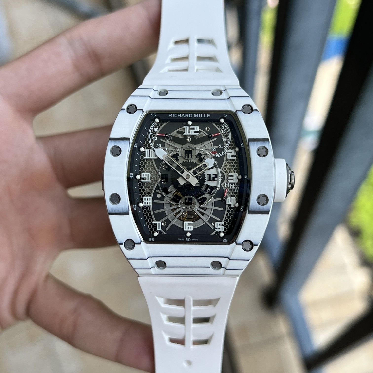 Richard Mille RM 022 Replica White Case White Strap Watch For Men ...